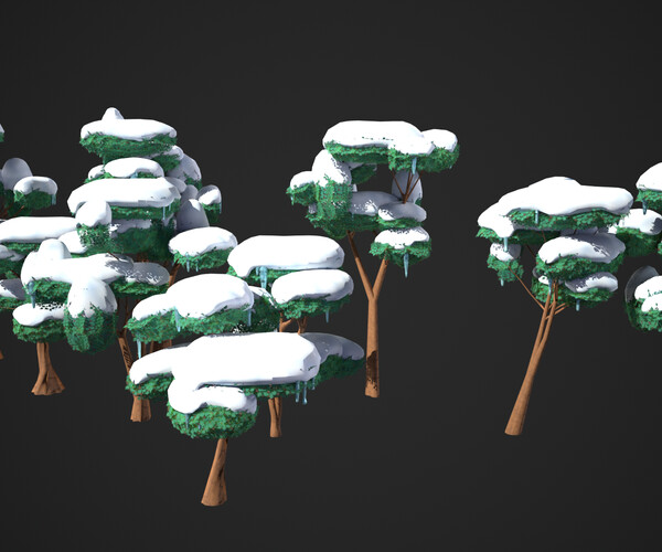 ArtStation - Winter Trees 02 | Game Assets