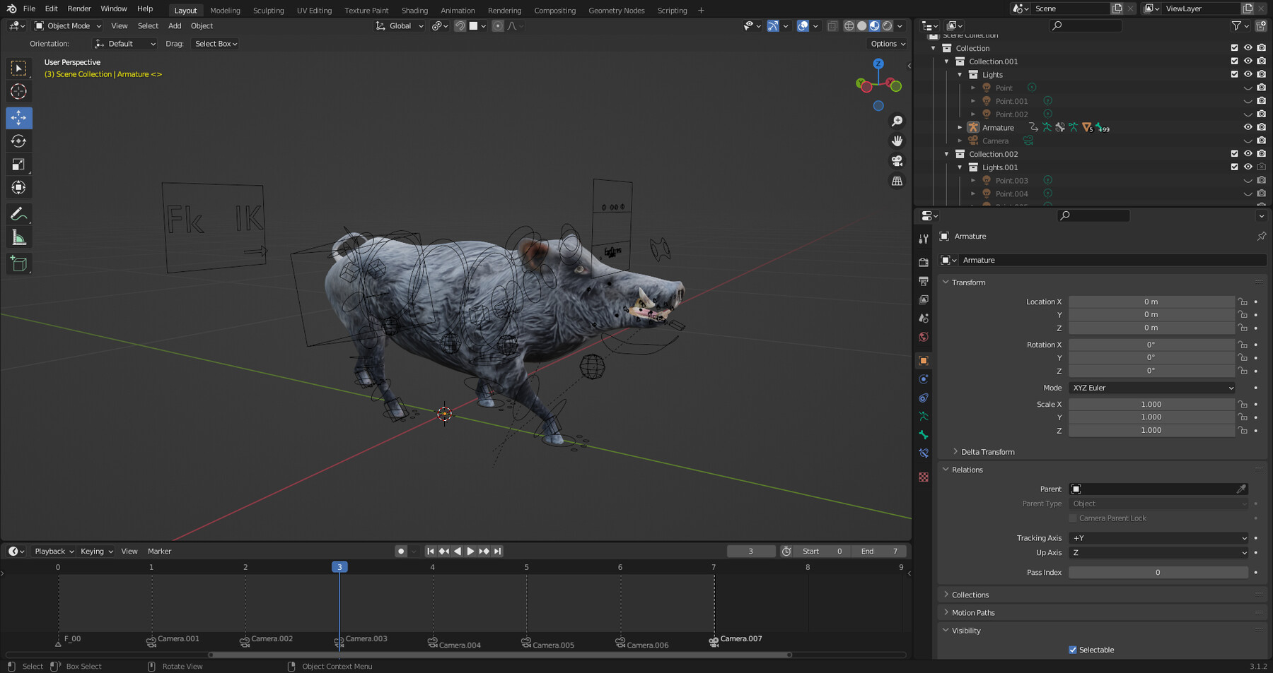 ArtStation - Fur Wild Boar V09 Rigged and Animation | Game Assets