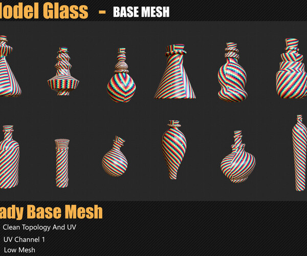 ArtStation - 50 3D Glass Models Base Mesh In Maya | Game Assets