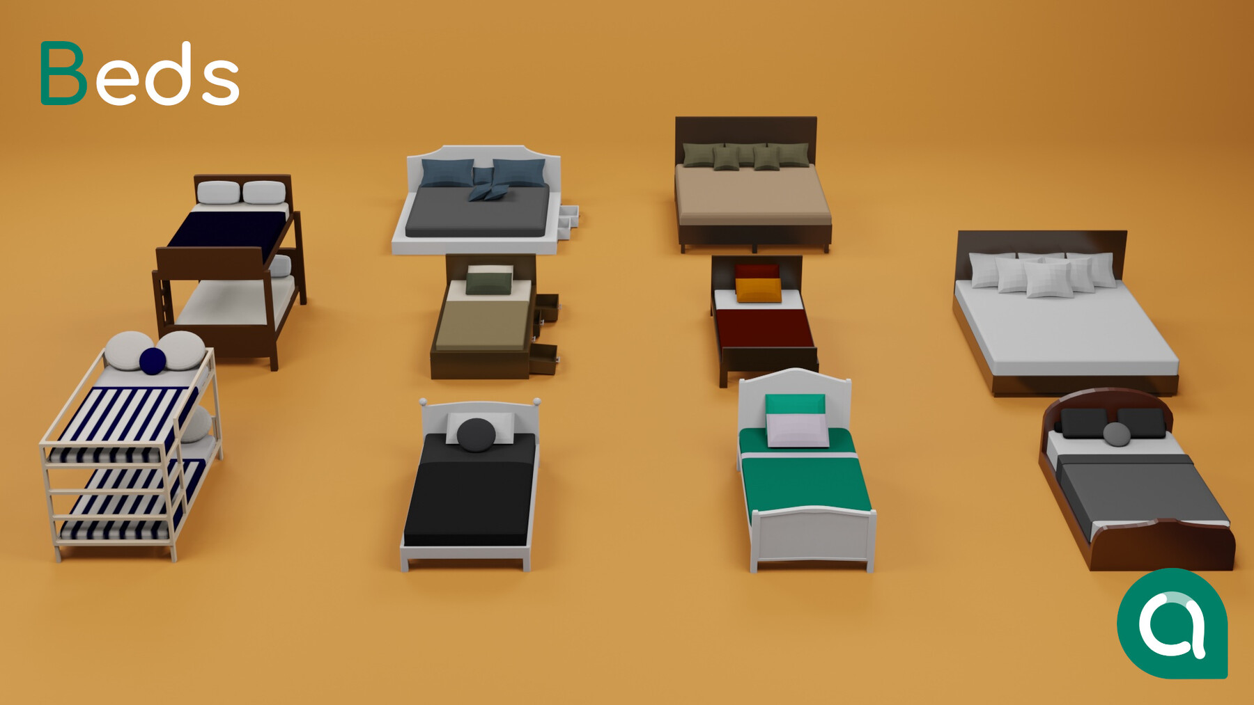 ArtStation - Polygon Bedroom | Game Assets