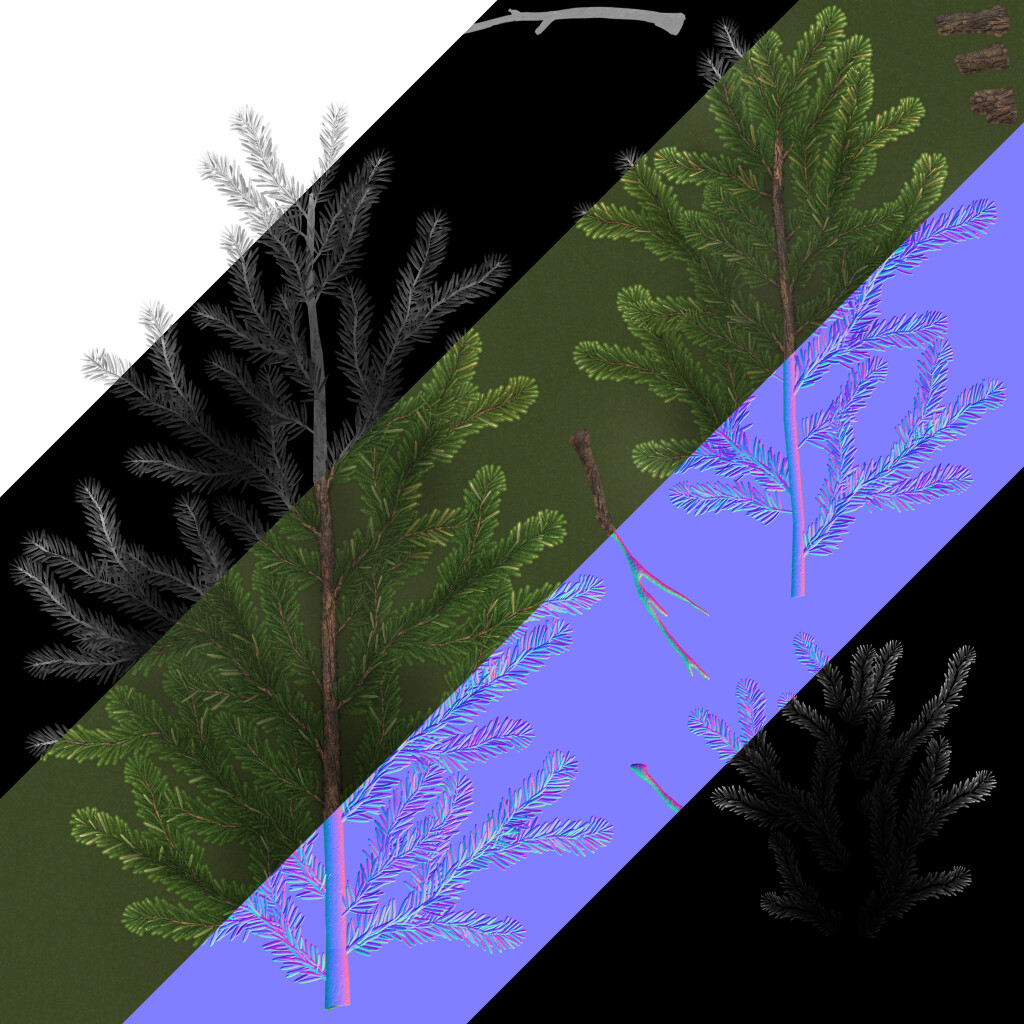 ArtStation - Fir Pine Tree Pack | Game Assets