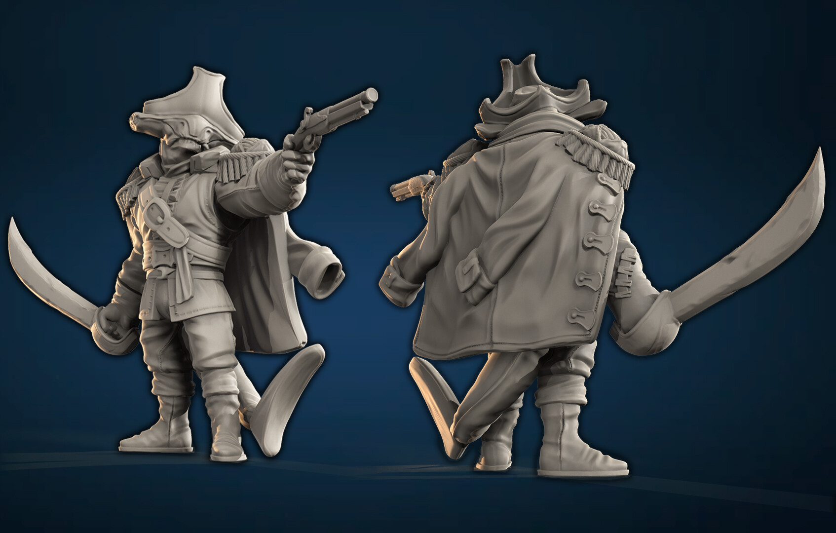 ArtStation - Shark Pirates Miniature - [3 models & Pre-Supported ...