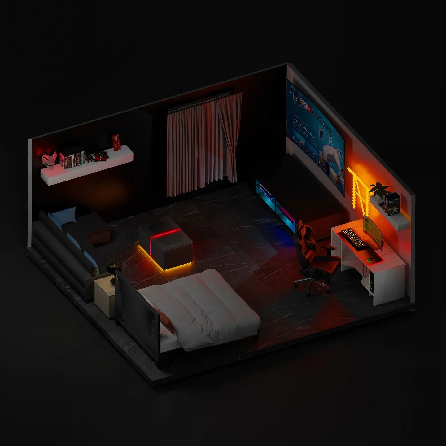 ArtStation - 3d room gaming | Resources