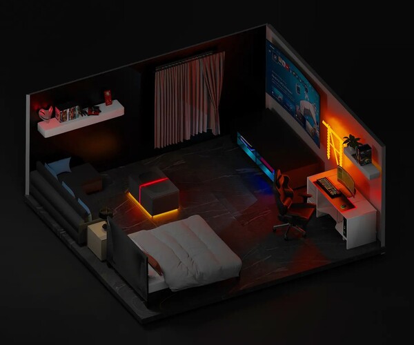 ArtStation - 3d room gaming | Resources