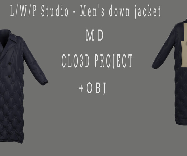 ArtStation - L/W/P Studio - Men's down jacket | Game Assets