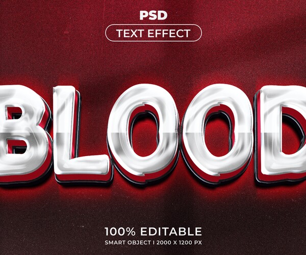 ArtStation - Blood PSD fully editable text effect. Layer style PSD ...