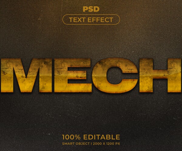 ArtStation - Mech PSD fully editable text effect. Layer style PSD ...