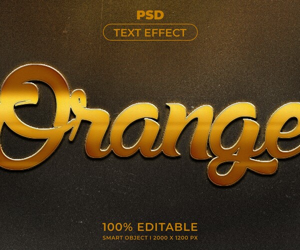 ArtStation - Orange PSD fully editable text effect. Layer style PSD ...