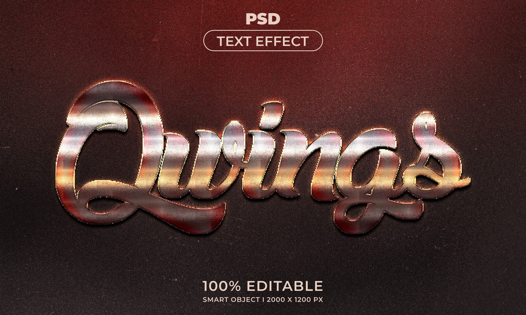 ArtStation - Qwings PSD fully editable text effect. Layer style PSD ...