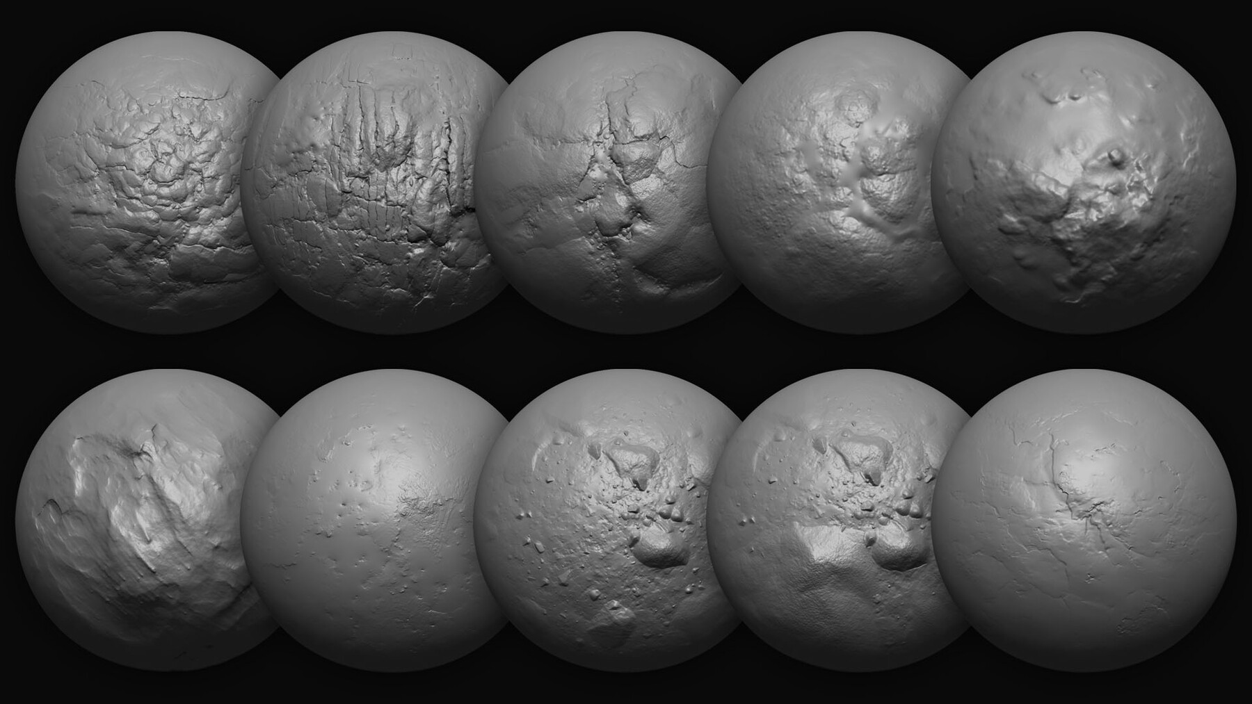 ArtStation - 50 Stone and Rock Zbrush brush + seamless alphas | Brushes
