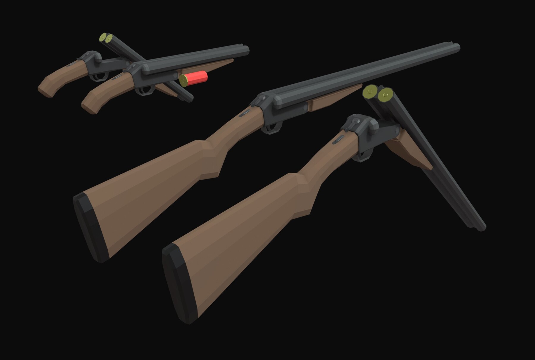 ArtStation - Double Barrel Shotgun Low Poly | Game Assets