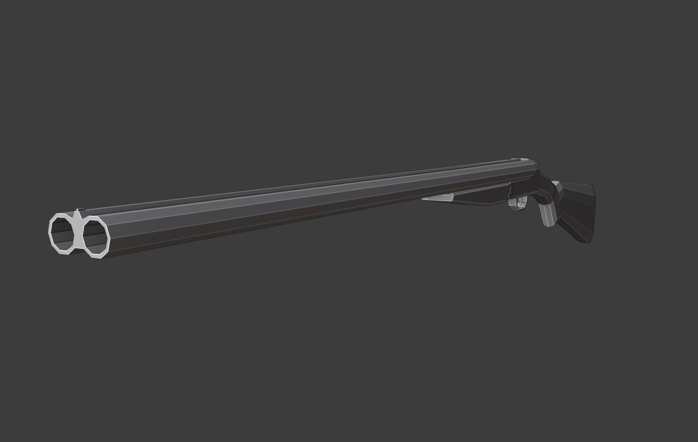 ArtStation - Double Barrel Shotgun Low Poly | Game Assets