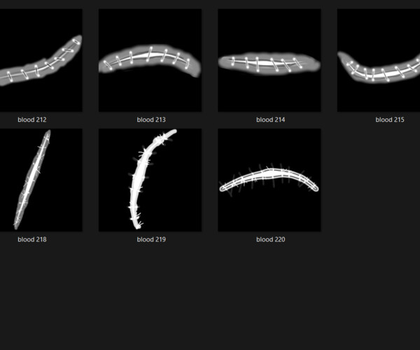 ArtStation - Blood 300 Alpha Patterns 2K Size Full Pack | Brushes