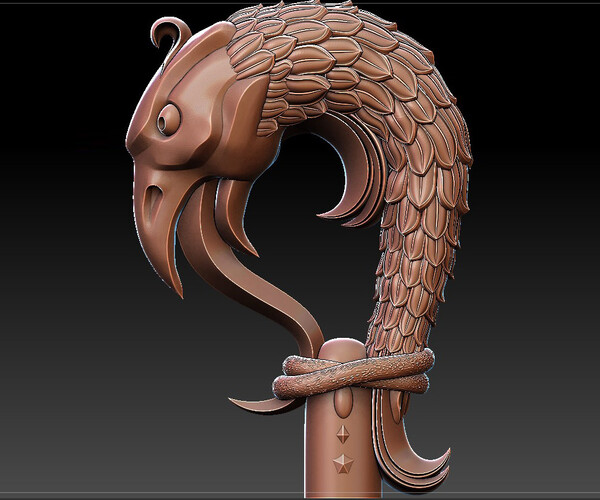 ArtStation - 3D model of a cane handle | Resources