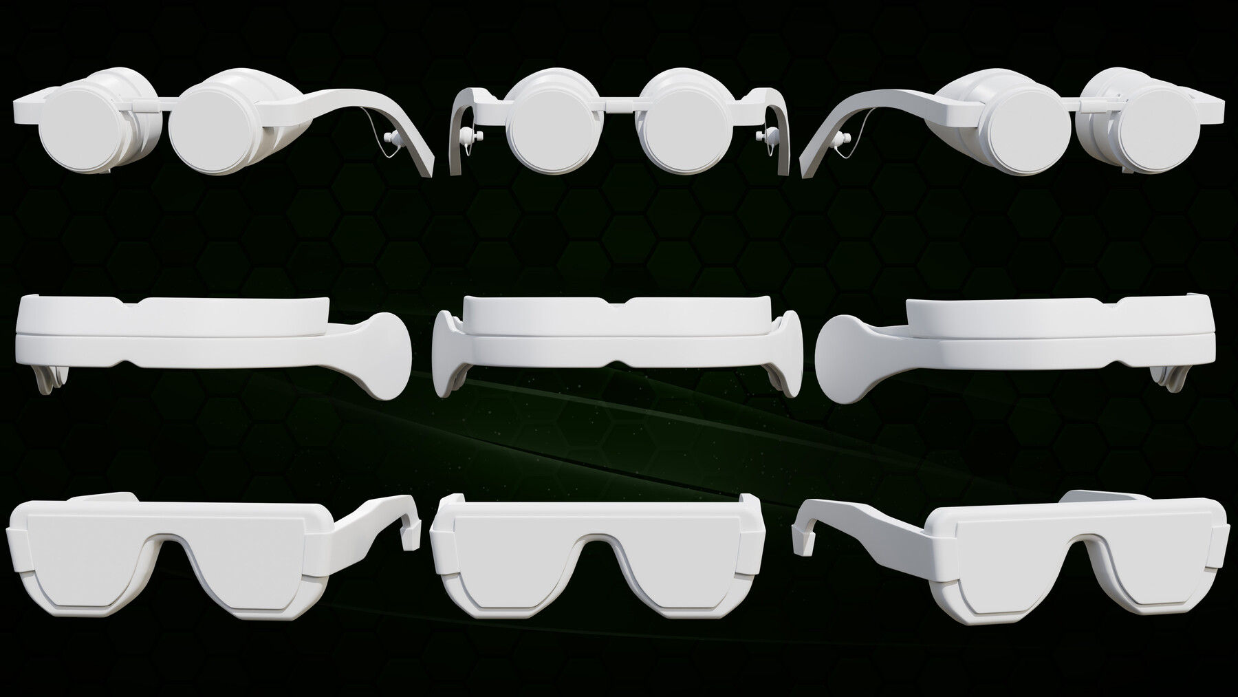 ArtStation - 20 CyberPunk and VR Glasses Base Mesh FBX, OBJ | Resources
