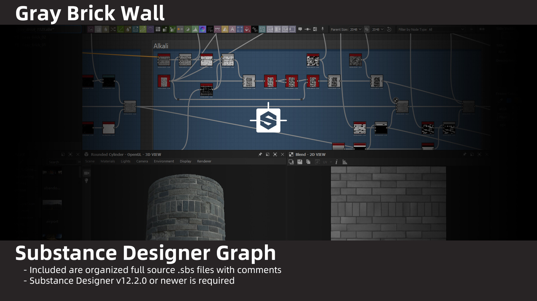 ArtStation - Gray Brick Wall Material | Substance Designer Graph ...
