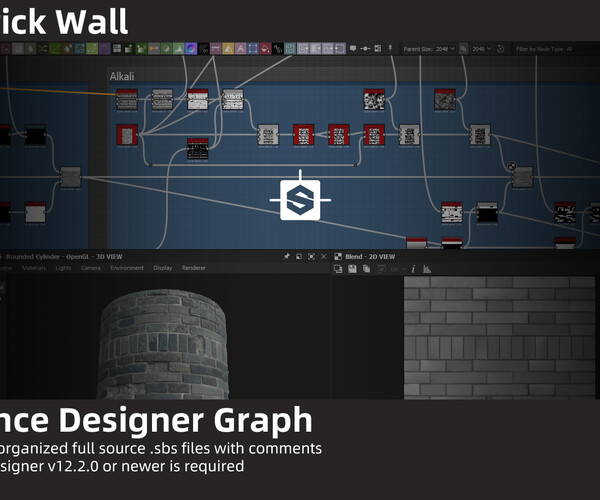 ArtStation - Gray Brick Wall Material | Substance Designer Graph ...