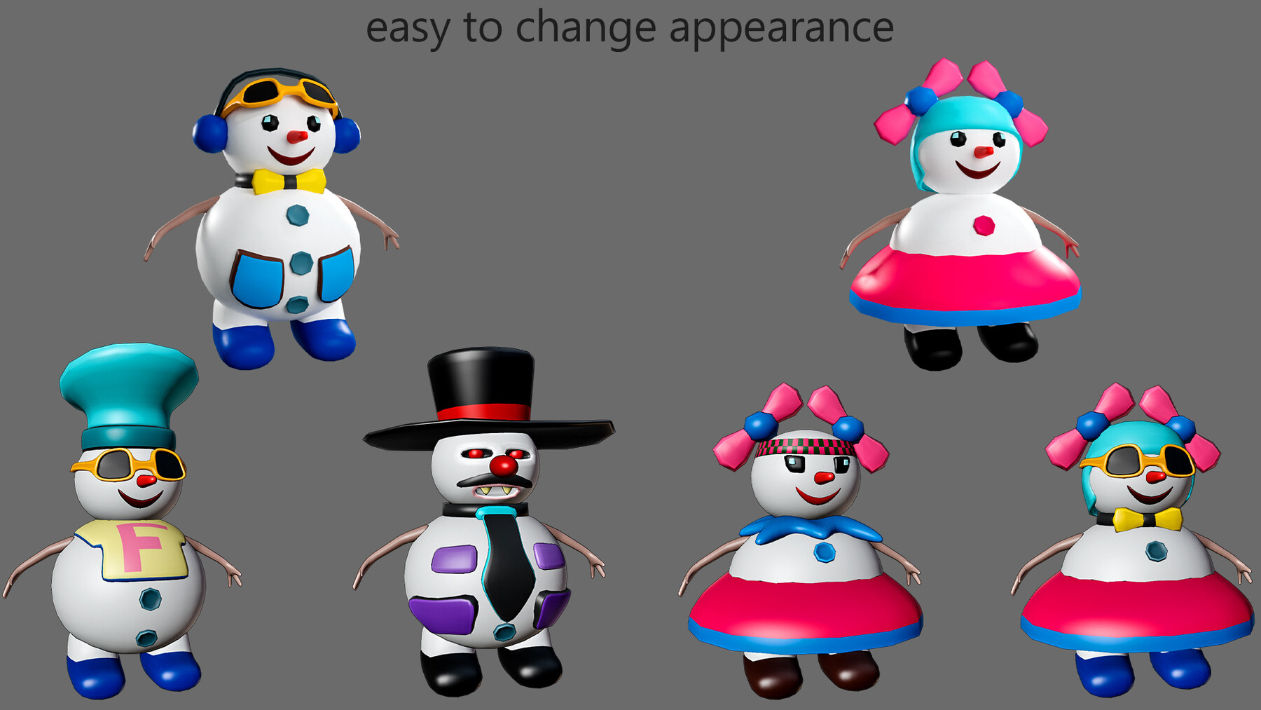 ArtStation - Cartoon characters-2 snowmen | Game Assets