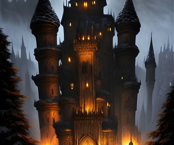 ArtStation - Pack of 73 Vampire Dracula Old Grim Castle in snow | Artworks