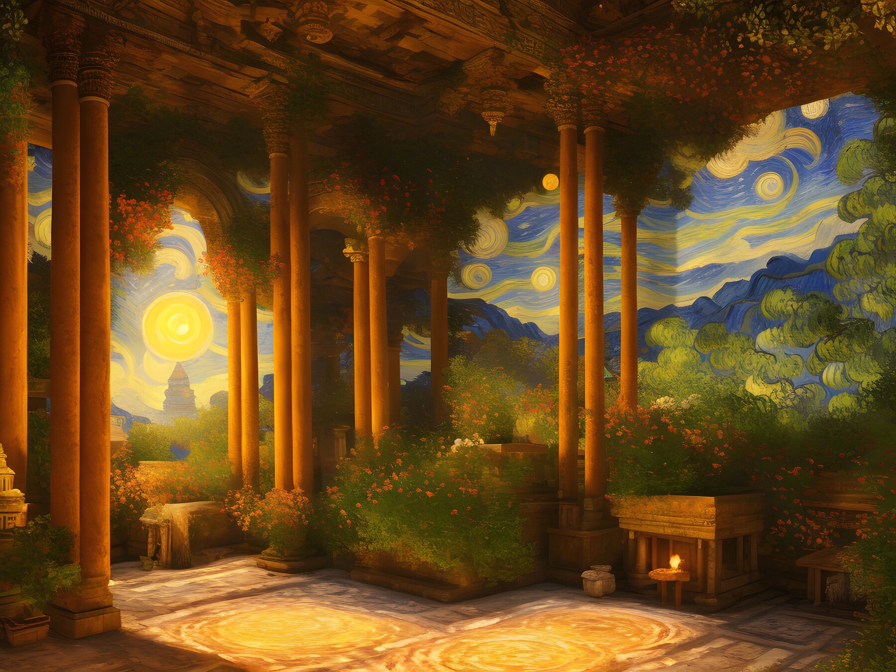 ArtStation - House on rural area, Greece architecture, antique, pillars ...