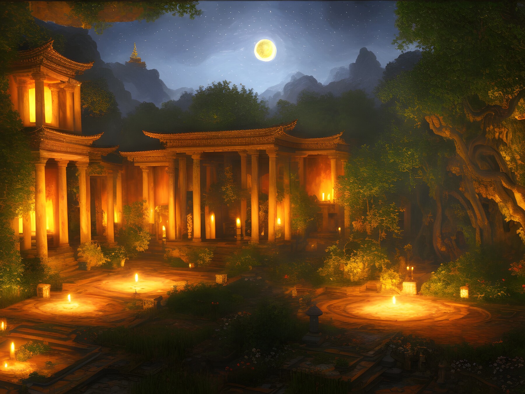 ArtStation - House on rural area, Greece architecture, antique, pillars ...