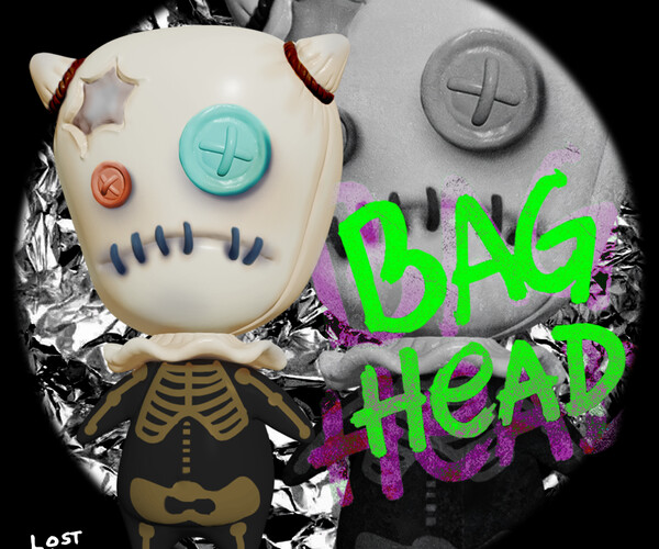 ArtStation - Halloween kids figurine set: Baghead | Resources