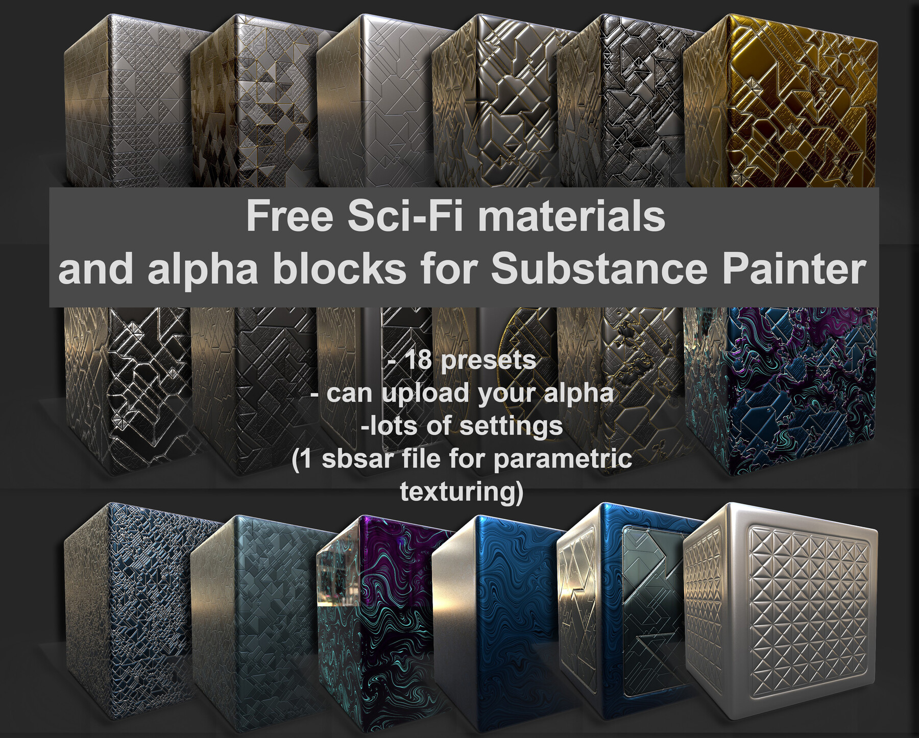 ArtStation - Free Sci-fi tool for Substance Painter (SBSAR file ...