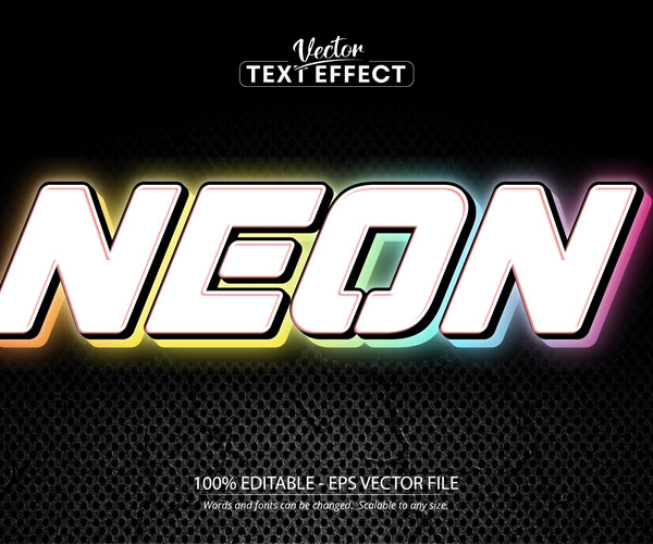 ArtStation - Neon text effect, editable neon light text style | Artworks
