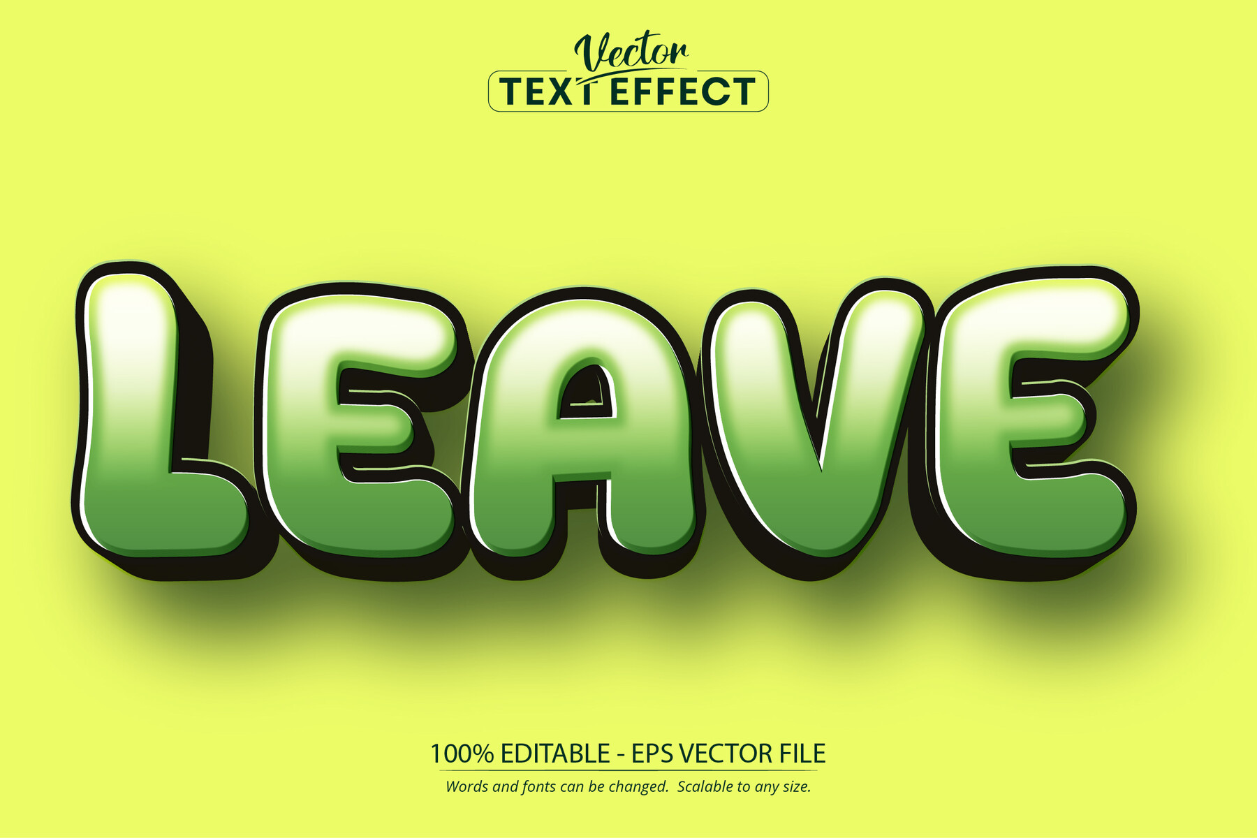 ArtStation - Leave text effect, editable green ecology text style ...