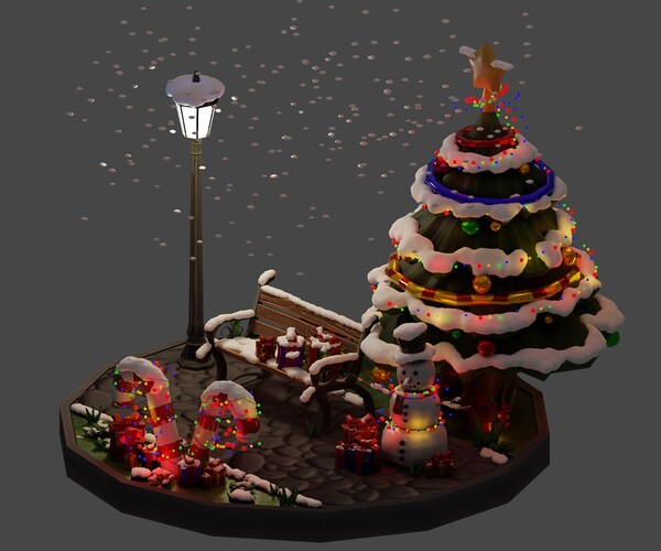 ArtStation - Christmas Street Scene | Game Assets