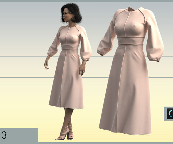 ArtStation - MEGA DRESS PACK (10 perfectly fitted dresses made in Clo3D ...