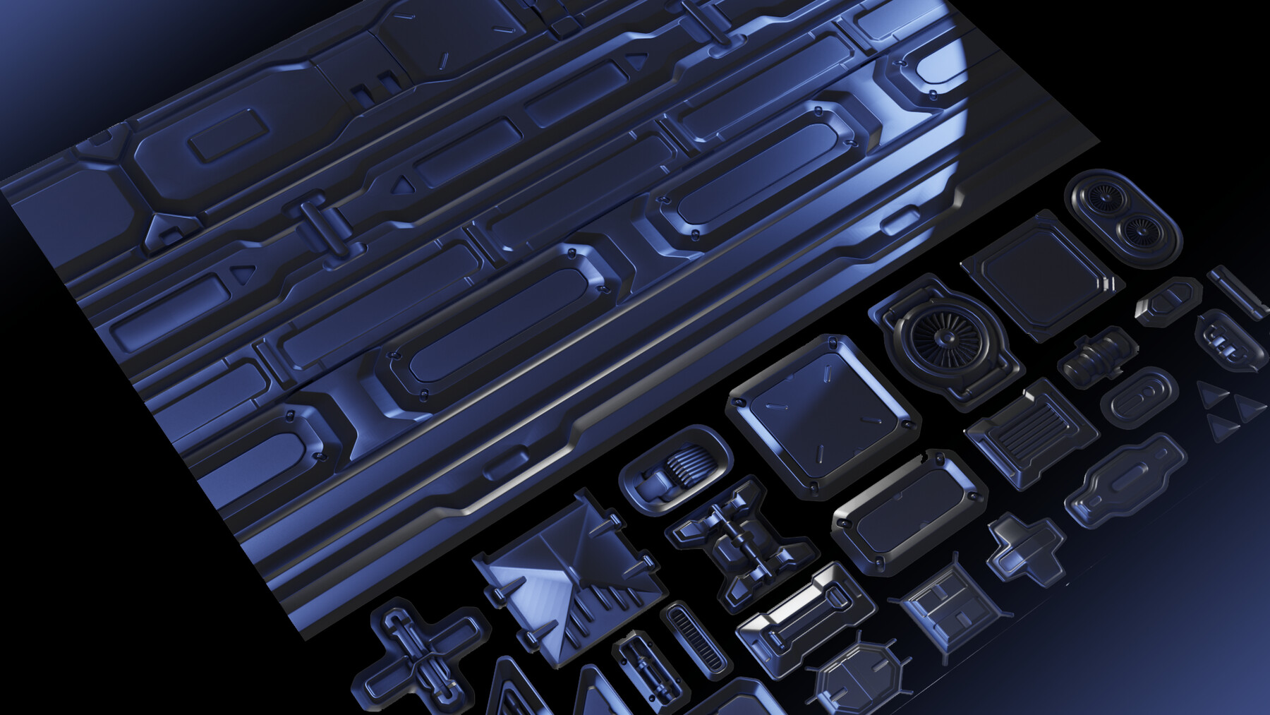 ArtStation - Sci-fi TrimSheet 6 Panels + 30 Decals | Resources