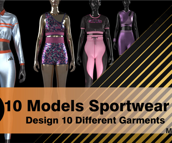 ArtStation - 10 Models of Women Sportwear / Marvelous Designer / CLO3D ...