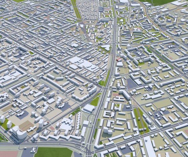 ArtStation - Yekaterinburg city Russia 3d model 70km | Game Assets
