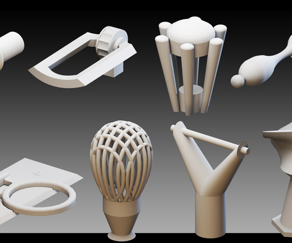 ArtStation - +140 Cabinet Handles- High detail 3d models | Resources