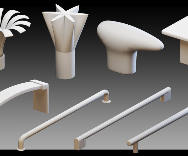 ArtStation - +140 Cabinet Handles- High detail 3d models | Resources