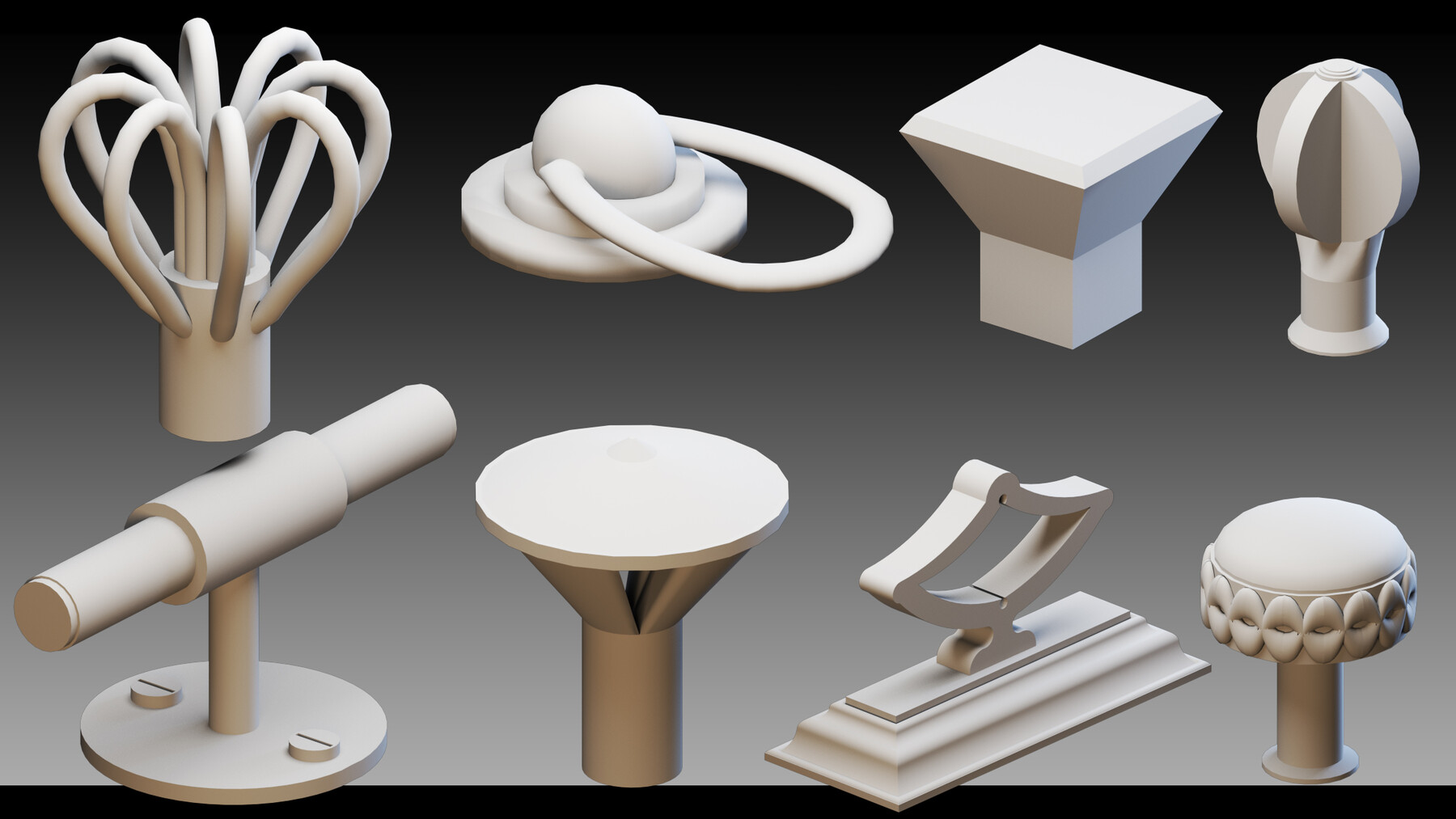 ArtStation - +140 Cabinet Handles- High detail 3d models | Resources