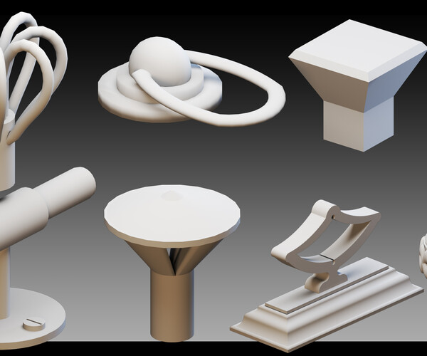 ArtStation - +140 Cabinet Handles- High detail 3d models | Resources