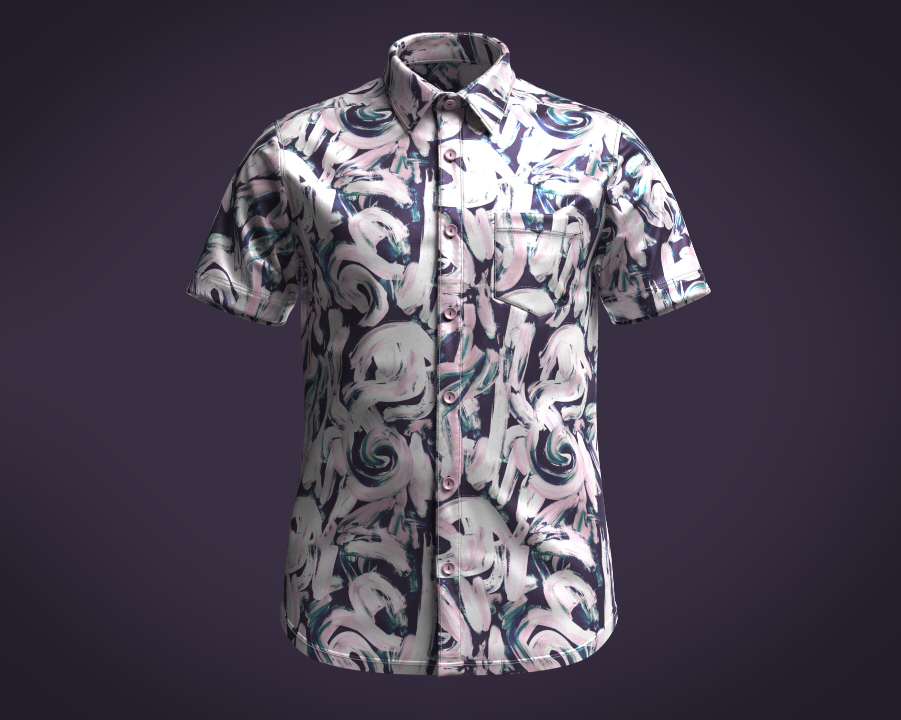ArtStation - Men's Swirls Printed Short Sleeve Shirt | Resources