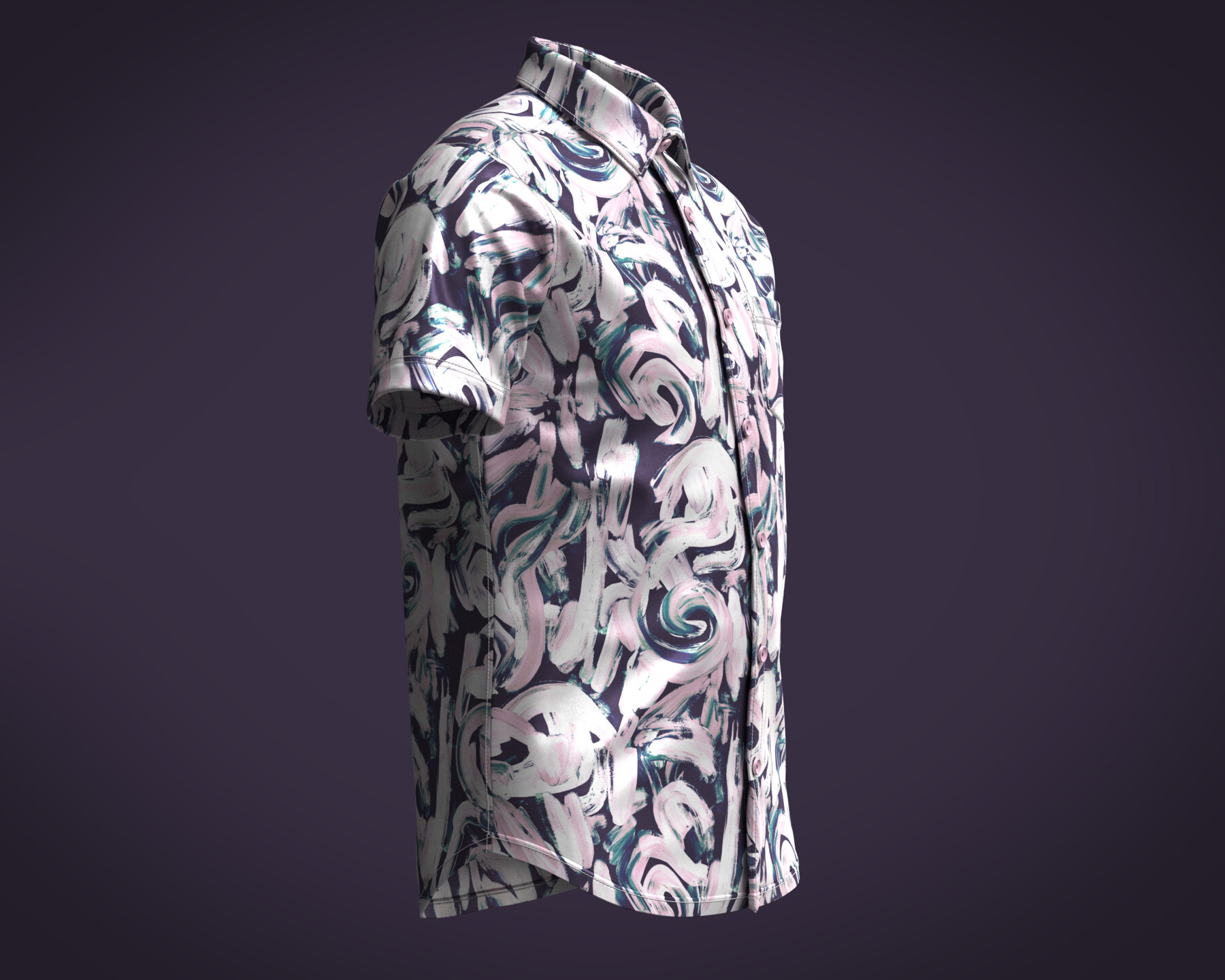 ArtStation - Men's Swirls Printed Short Sleeve Shirt | Resources