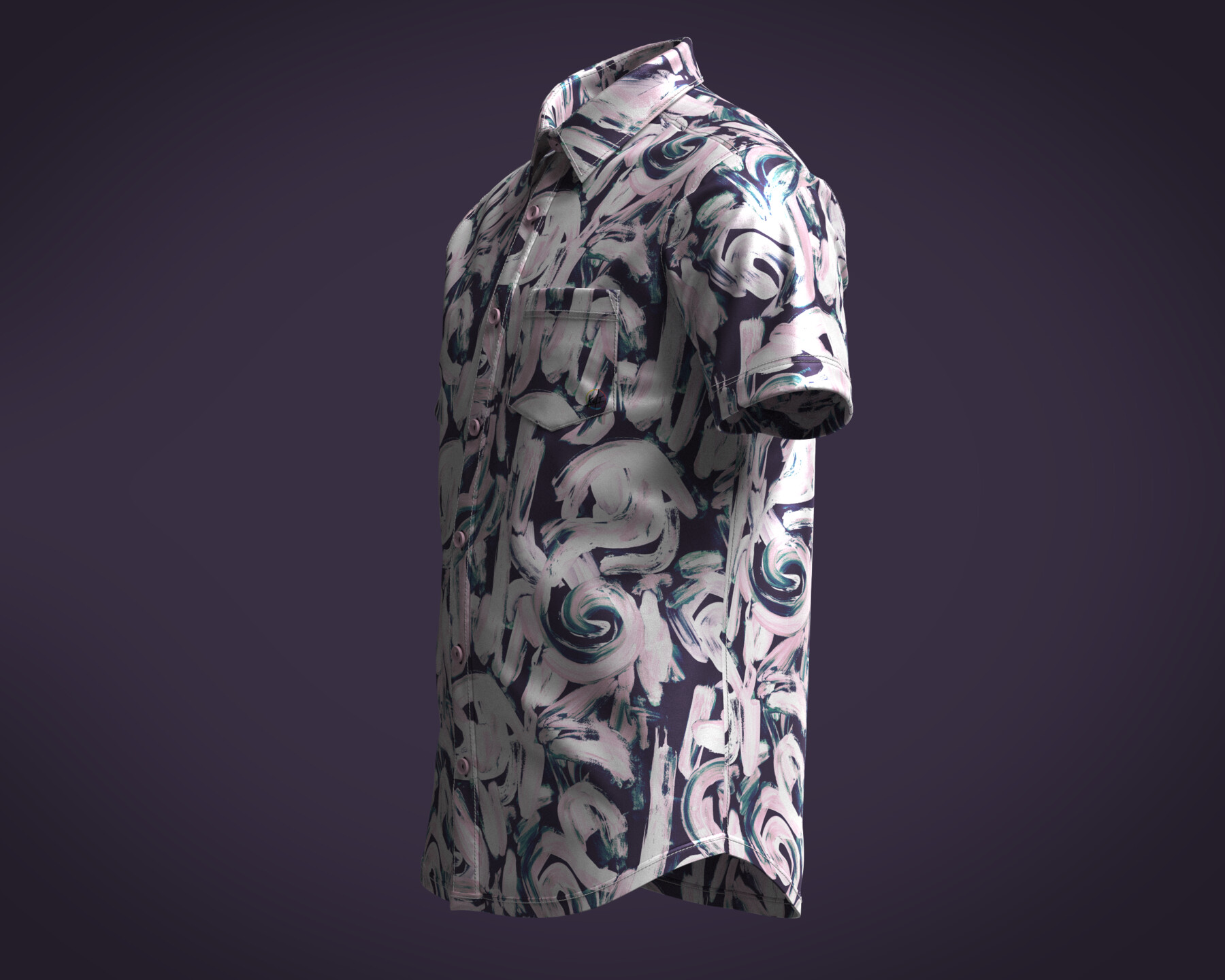 ArtStation - Men's Swirls Printed Short Sleeve Shirt | Resources