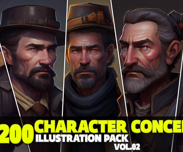 ArtStation - 200 Character concept Illustration Pack Vol.02 | Artworks