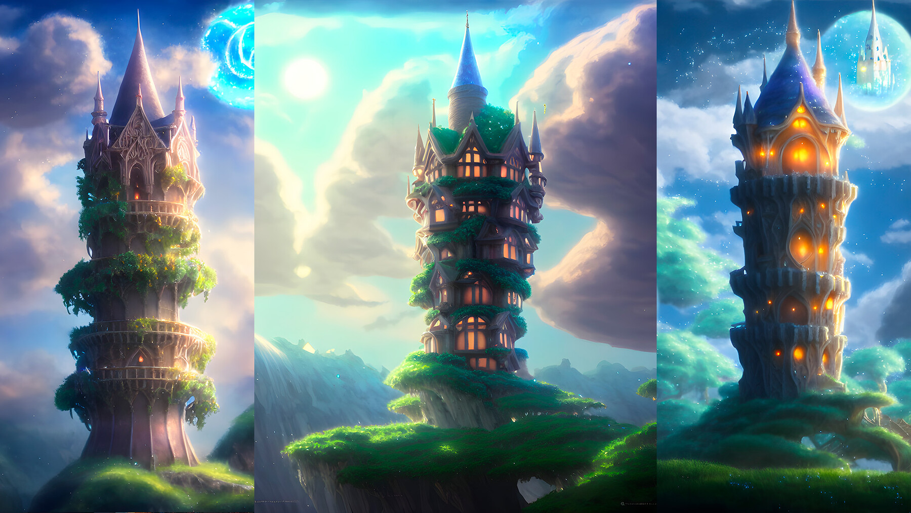 ArtStation - Pack of 44 Magic Towers illustrations | Artworks