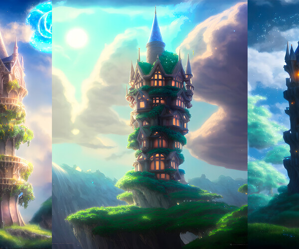 ArtStation - Pack of 44 Magic Towers illustrations | Artworks