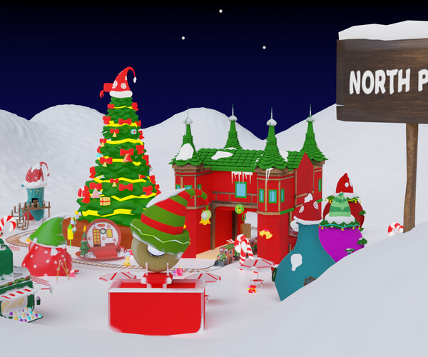 ArtStation - Christmas City FULL package | Game Assets