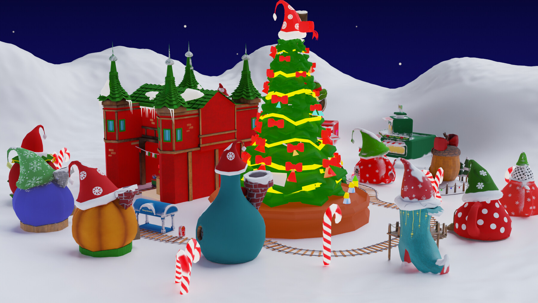 ArtStation - Christmas City FULL package | Game Assets