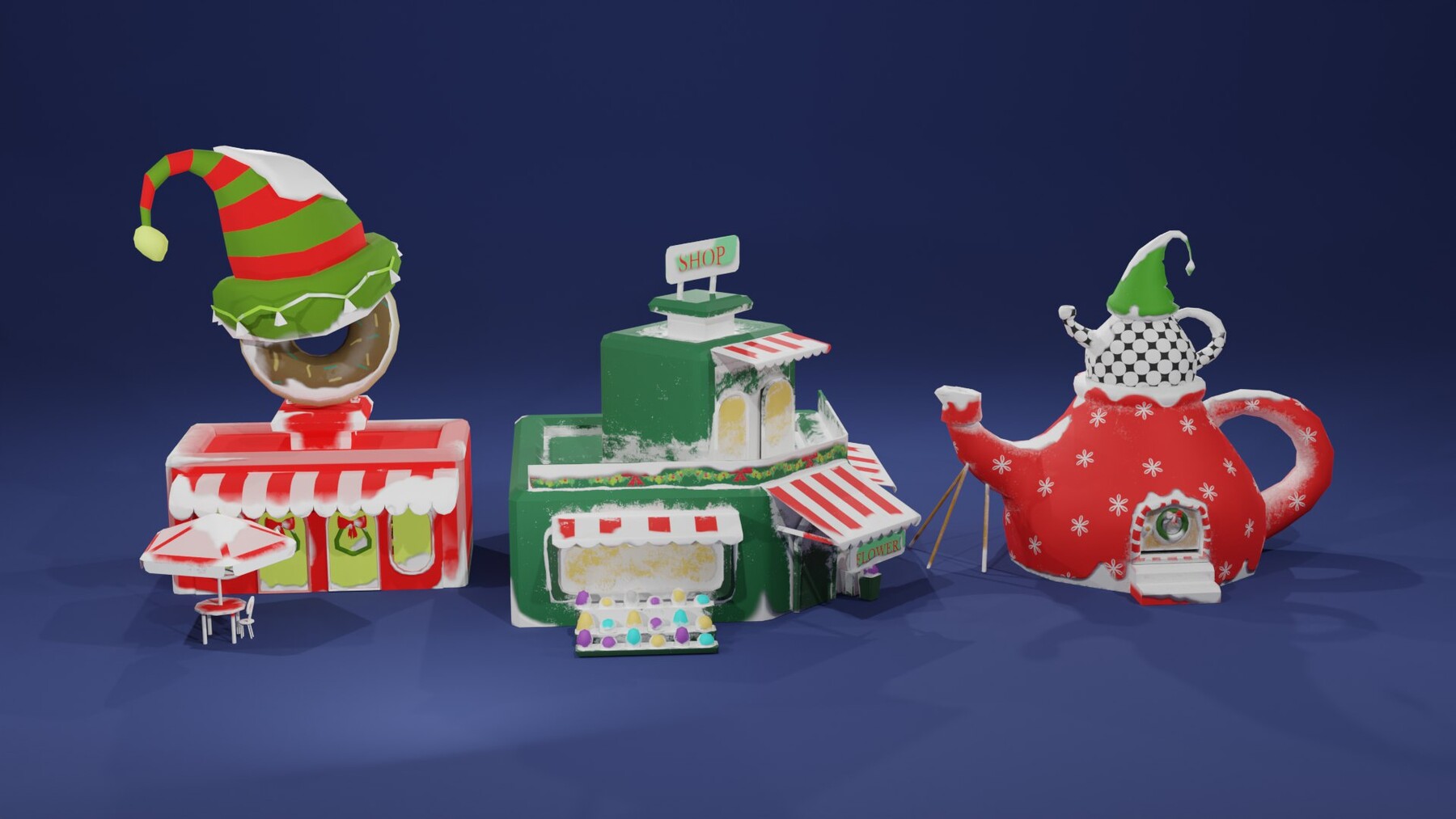 ArtStation - Christmas City FULL package | Game Assets