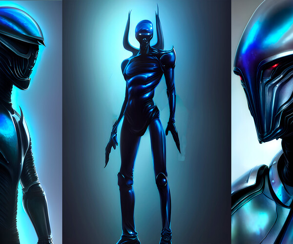 ArtStation - Pack of Blue Aliens | Artworks
