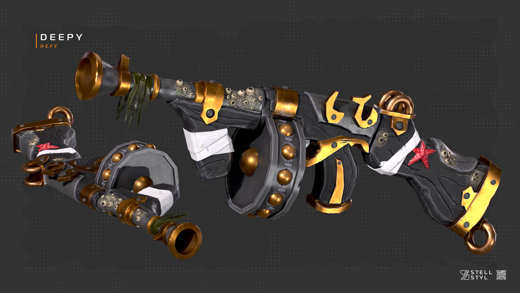 ArtStation - DEEPY w IMPROVISED SCOPE | STELL STYL STYLIZED GUN | Resources