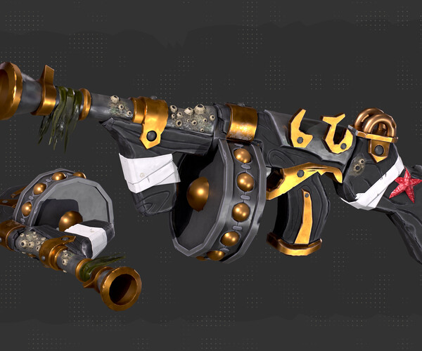 ArtStation - DEEPY w IMPROVISED SCOPE | STELL STYL STYLIZED GUN | Resources